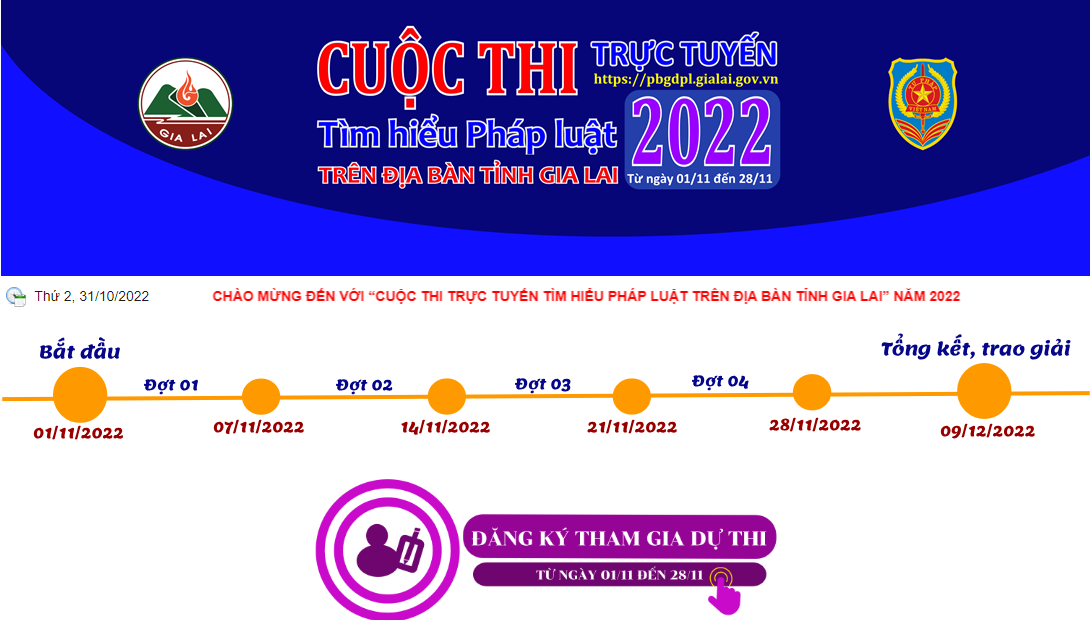 Gia Lai: Tổ chức Cuộc thi trực tuyến “Tìm hiểu pháp luật trên địa bàn tỉnh Gia Lai” năm 2022 ...